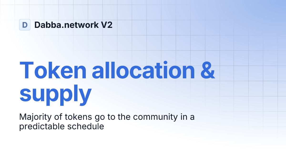 Token allocation & supply | Dabba.network V2